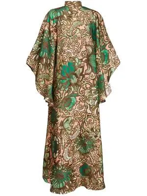 La DoubleJ Magnifico Floral-print Maxi Dress - Neutrals