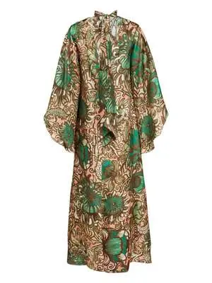 La DoubleJ Magnifico Floral-print Maxi Dress - Neutrals