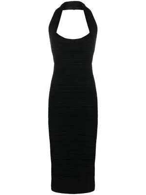 Philosophy Di Lorenzo Serafini Ribbed Halterneck Midi Dress - Black