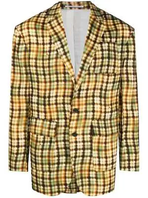 Dsquared2 Plaid-print Single-breasted Blazer - Yellow