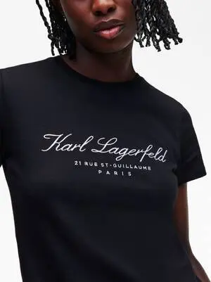 Karl Lagerfeld Hotel Karl Embroidered-logo T-shirt
