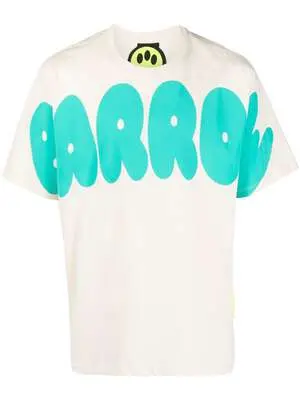 BARROW Logo Print Cotton T-shirt - Neutrals