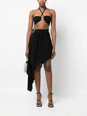 Alexandre Vauthier Embellished Ring Halterneck Crop Top
