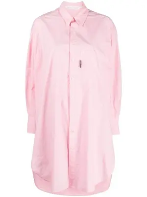 Palm Angels Long-sleeve Shirt Dress - Pink