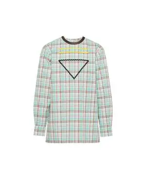 Prada Zigzag-trim Cotton Shirt