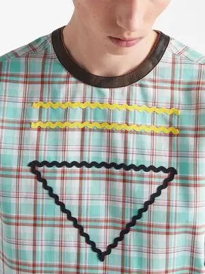 Prada Zigzag-trim Cotton Shirt