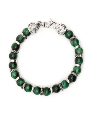 Emanuele Bicocchi Tiger Eye Beaded Bracelet - Green