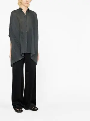 Brunello Cucinelli Striped Draped Shirt - Grey