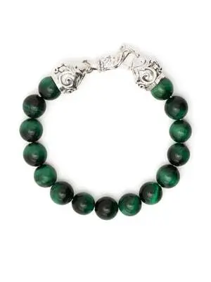 Emanuele Bicocchi Tiger Eye Beaded Bracelet - Green