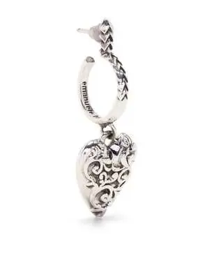 Emanuele Bicocchi Arabesque Heart Earring - Silver