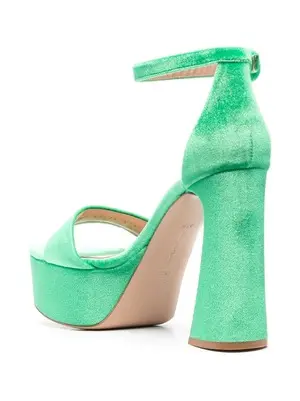 GIANVITO ROSSI Holly 125mm Chenille Sandals - Green
