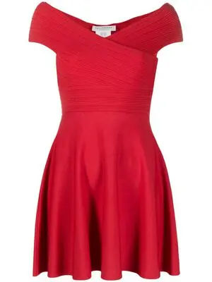 Philosophy Di Lorenzo Serafini Off-shoulder Ribbed Minidress - Red