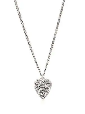 Emanuele Bicocchi Arabesque Heart Pendant Necklace - Silver