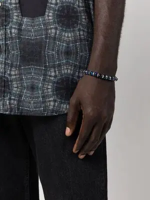 Emanuele Bicocchi Tiger Eye Beaded Bracelet - Silver