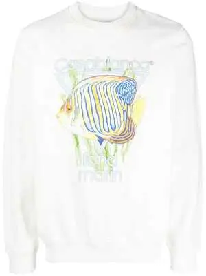 Casablanca Fond Marin Printed Sweatshirt - White
