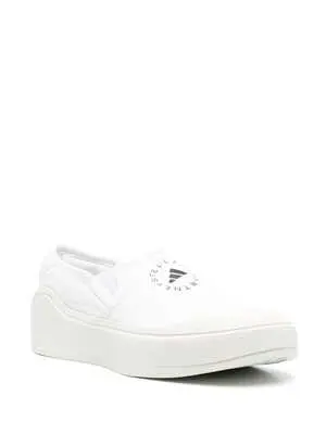 Adidas By Stella McCartney Logo-print Slip-on Sneakers - White