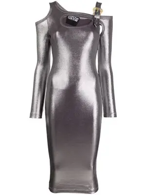 Versace Metallic Cut-out Midi Dress