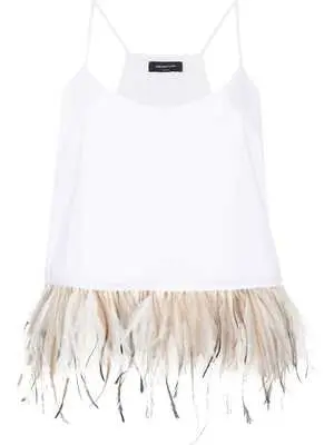 Fabiana Filippi Feather-trim Top - White