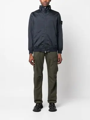 Stone Island Compass Logo Windbreaker - Blue