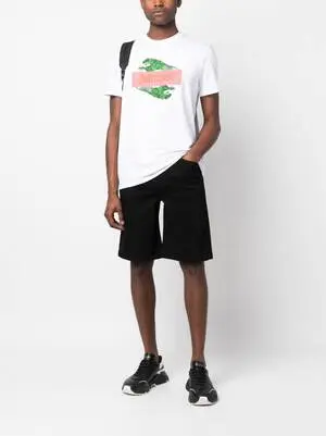 Versace Logo-patch Denim Shorts