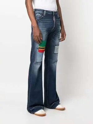 Dsquared2 Patchwork Wide-leg Jeans