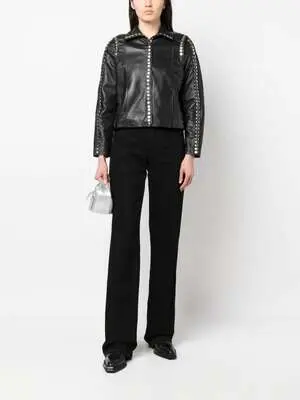 DANCASSAB Elvis Stud-detailing Leather Jacket