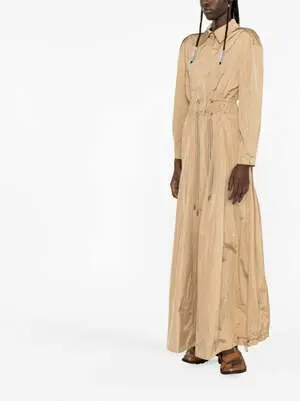 Alberta Ferretti Taffeta Maxi Dress With Drawstring Waist