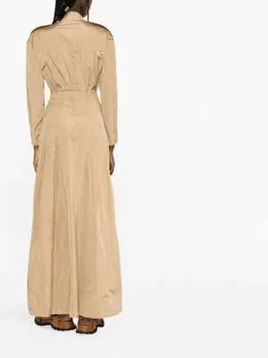 Alberta Ferretti Taffeta Maxi Dress With Drawstring Waist
