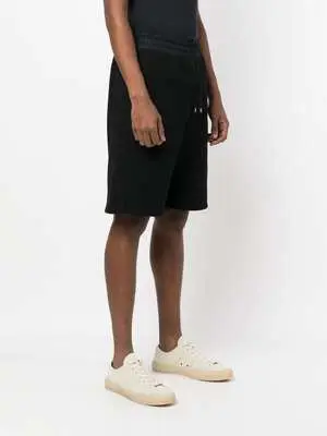 Saint Laurent Logo-embroidered Cotton Shorts - Black