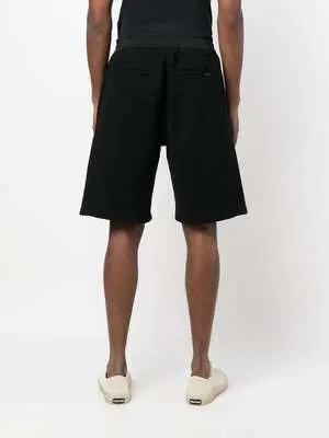 Saint Laurent Logo-embroidered Cotton Shorts - Black