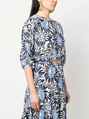 Diane Von Furstenberg Floral-print Cropped Top - White