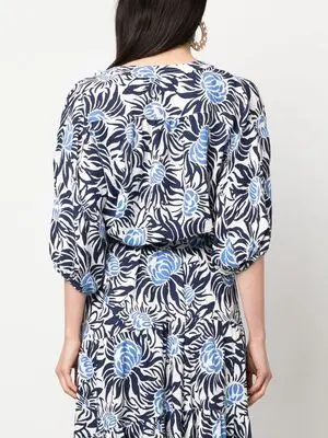Diane Von Furstenberg Floral-print Cropped Top - White