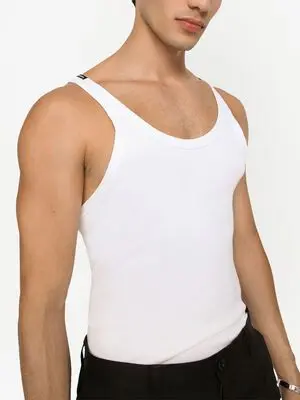 Dolce & Gabbana Ribbed Sleeveless Top - White