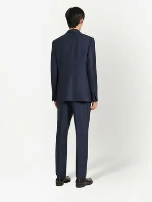 Zegna Centoventimila Single-breasted Wool Suit - Blue
