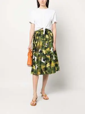 Iceberg Tropical-print Pleated Skirt