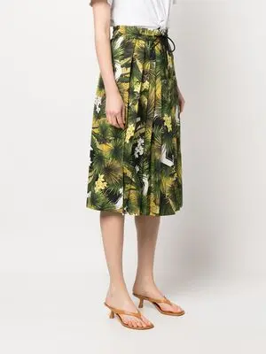 Iceberg Tropical-print Pleated Skirt