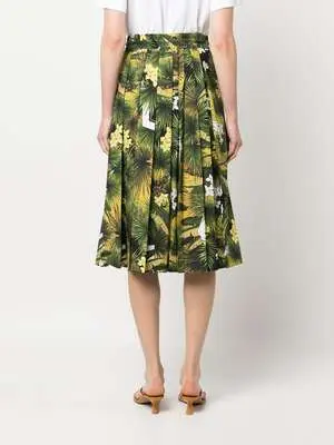Iceberg Tropical-print Pleated Skirt
