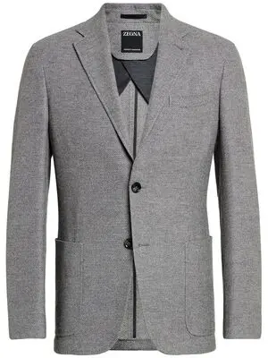 Zegna Trofeo Single-breasted Cashmere Jacket - Grey