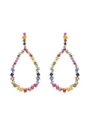 SUZANNE KALAN 18kt Rose Rainbow Sapphire Drop Earrings - Gold