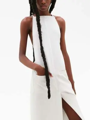 COURREGES Square-neck Midi Dress - White