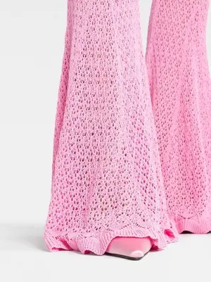 Blumarine Knitted Flared Trousers - Pink