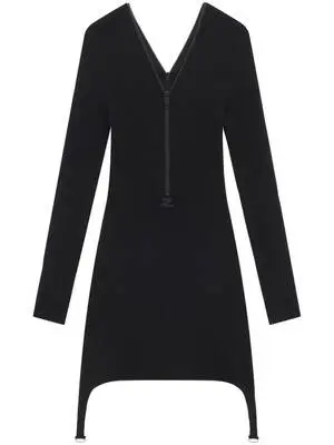 COURREGES Ribbed-knit Zip-up Dress