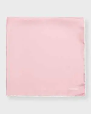 TOM FORD Men's Micro-logo Silk Pocket Square Light Pink