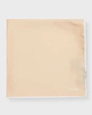 TOM FORD Men's Micro-logo Silk Pocket Square Sand