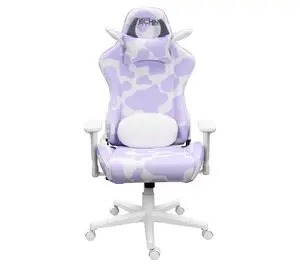 TECHNI SPORT Cow Print Memory Foam Adjustable P Gaming Chair - One-color
