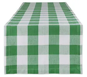 DESIGN IMPORTS 14' X 72' Shamrock Green Buffalo Table Runner - One-color