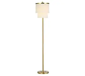RIVER OF GOODS 63'h Metal Floor Lamp With Fring Shade - One-color