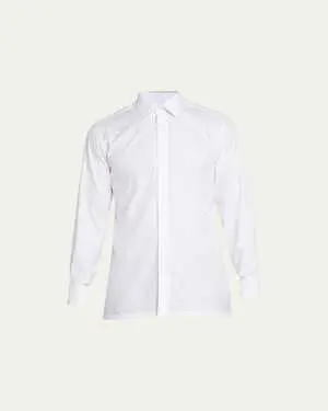 Charvet Slim Fit Covered Placket Dress Shirt - White