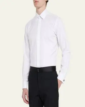 Charvet Slim Fit Covered Placket Dress Shirt - White