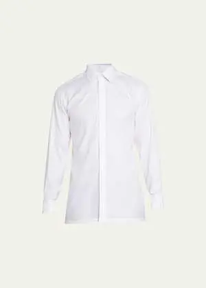 Charvet Slim Fit Covered Placket Dress Shirt - White